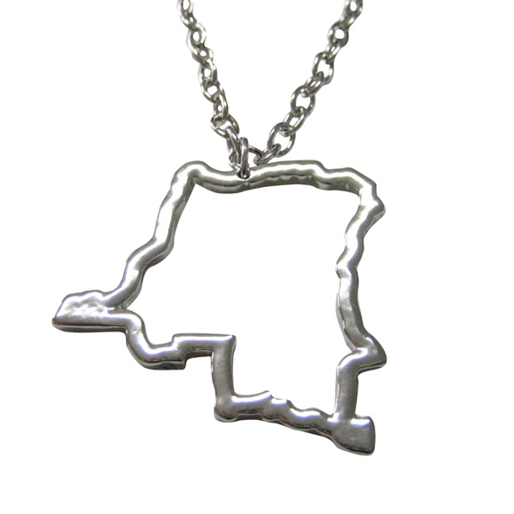 Kiola Designs | Jewelry | Dem Rep Of Congo Map Outline Unisex Necklace ...
